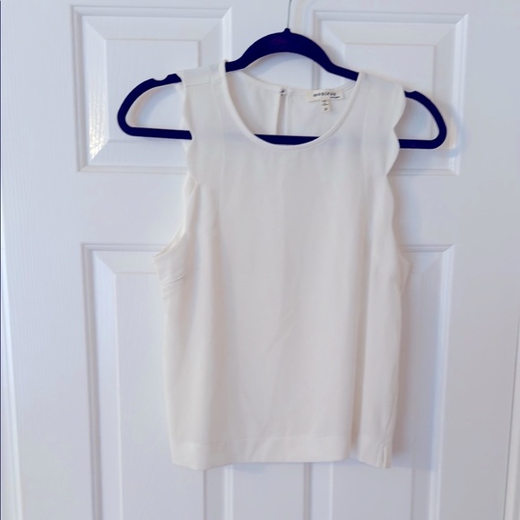 Monteau | Tops | Monteau White Boxy Sleeveless Tank Top | Poshmark